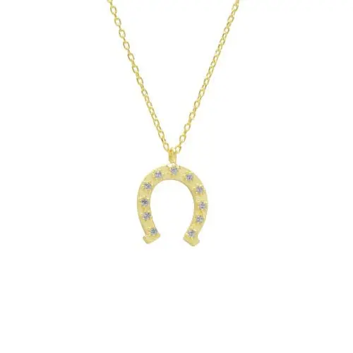 SPERO LONDON Sterling Horseshoe Pendant Necklace - Gold