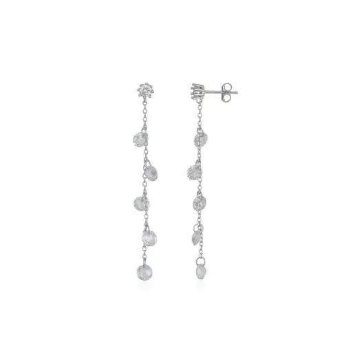 SPERO LONDON Drop Crystal Sterling Earrings - Silver