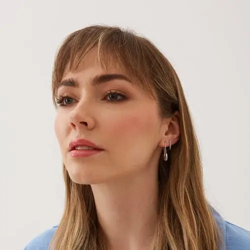 SPERO LONDON Long Pave Dagger Stud Earrings - Silver