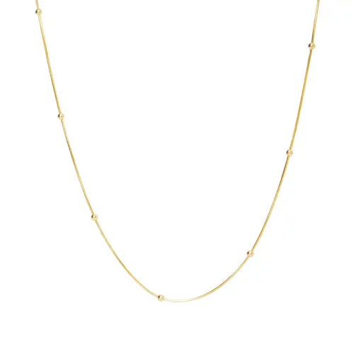 SPERO LONDON Italian Beaded Satellite Necklace - Gold