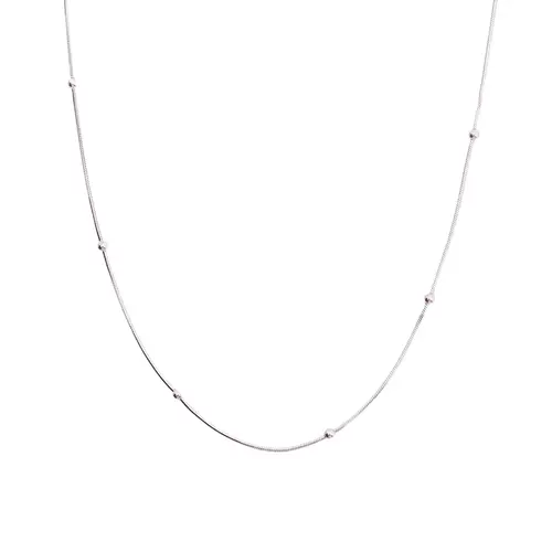 SPERO LONDON Italian Beaded Satellite Necklace - Silver