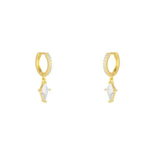 SPERO LONDON Sterling Triangle Pave Spike Hoop Earrings - Gold