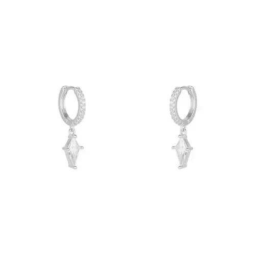 SPERO LONDON Sterling Triangle Pave Spike Hoop Earrings - Silver