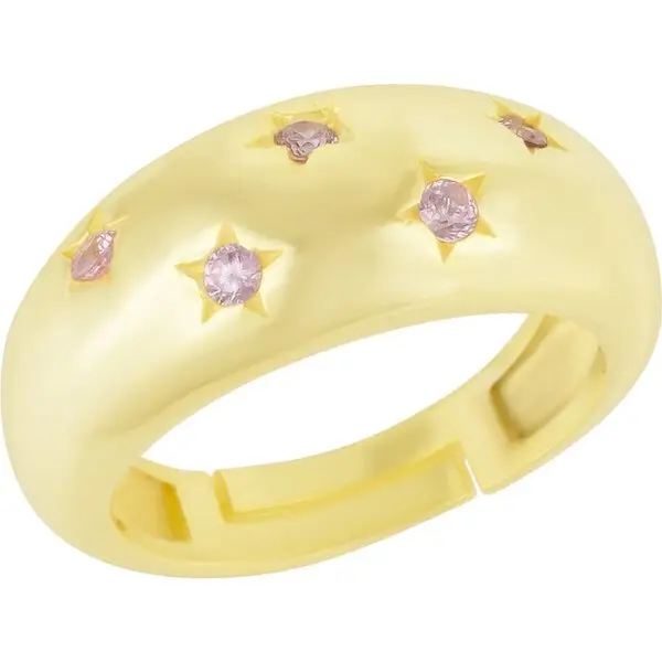 SPERO LONDON Celestial Star Sterling Silver Dome Ring - Pink