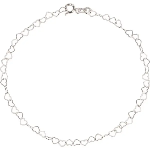 SPERO LONDON Love Heart Sterling Chain Bracelet - Silver