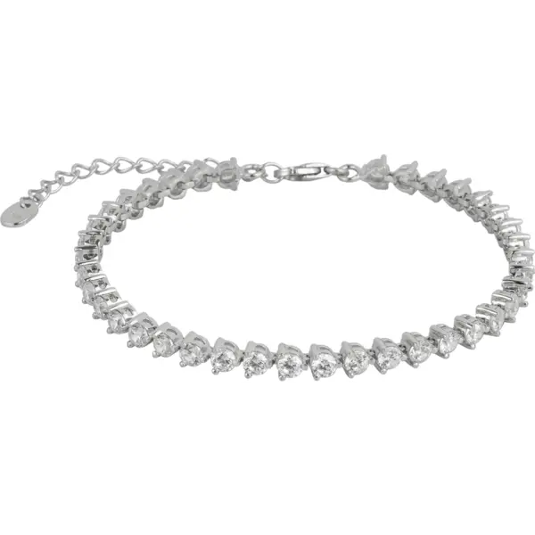 SPERO LONDON Round Prong Tennis Bracelet - Silver