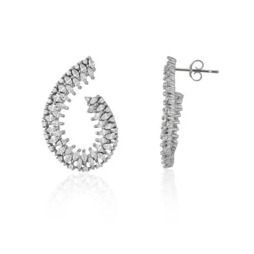 SPERO LONDON Chunky Spiral Helix Sterling Earrings - Silver