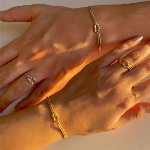 SPERO LONDON Knot Adjustable Ring - Gold