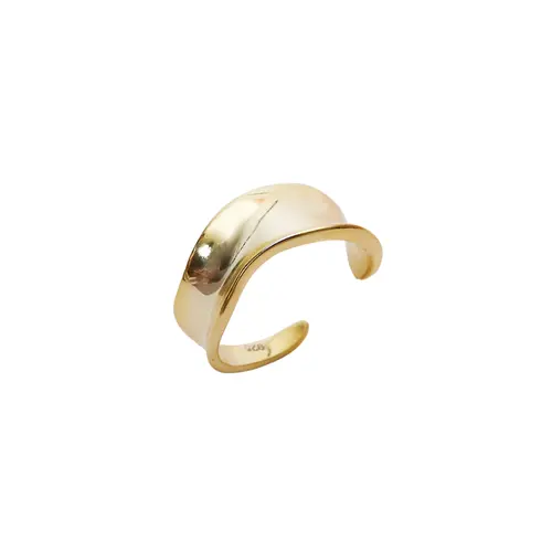 SPERO LONDON Large Contour Stack Sterling Ring - Gold