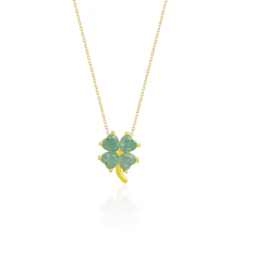 SPERO LONDON Four Leaf Clover Sterling Necklace - Gold