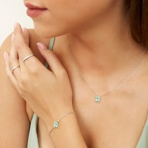 SPERO LONDON Four Leaf Clover Sterling Necklace - Silver