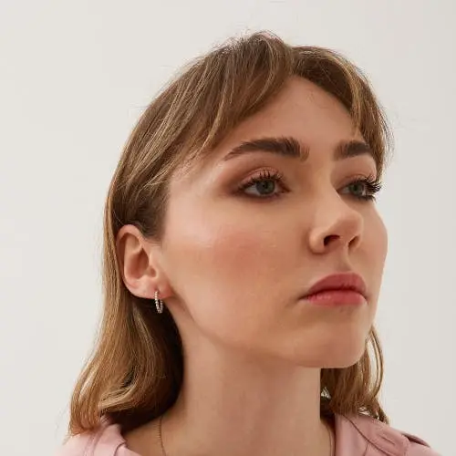 SPERO LONDON Beaded Hoop Sterling Earrings - Silver