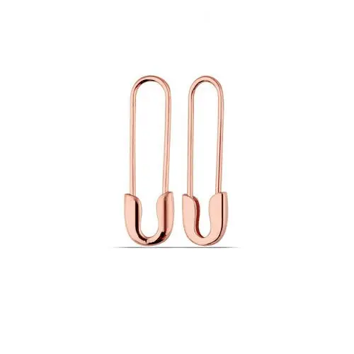 SPERO LONDON Sterling Safety Pin Drop Earrings - Rose Gold