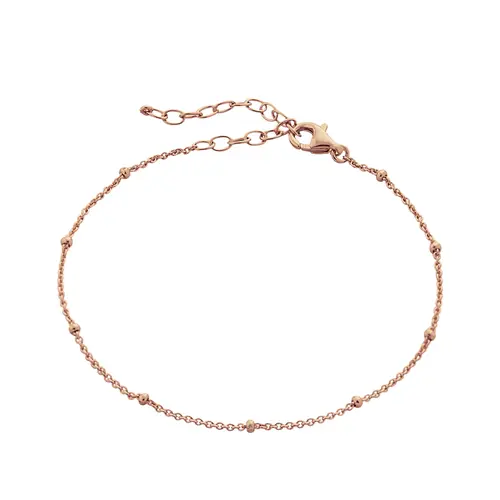 SPERO LONDON Fine Beaded Chain Bracelet In Sterling - Rose Gold