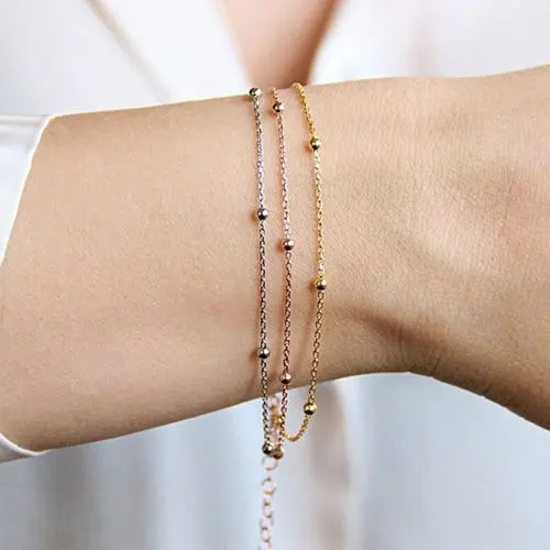 SPERO LONDON Fine Beaded Satellite Chain Bracelet