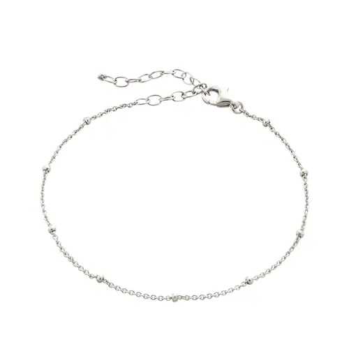 SPERO LONDON Fine Beaded Satellite Chain Bracelet - Silver