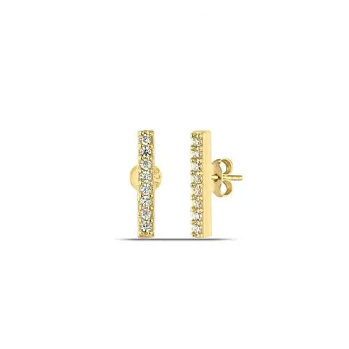 SPERO LONDON Sterling Bar Stud Earrings - Gold