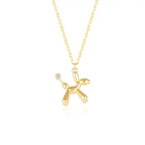 SPERO LONDON Balloon Dog Pendant Necklace In Sterling - Gold