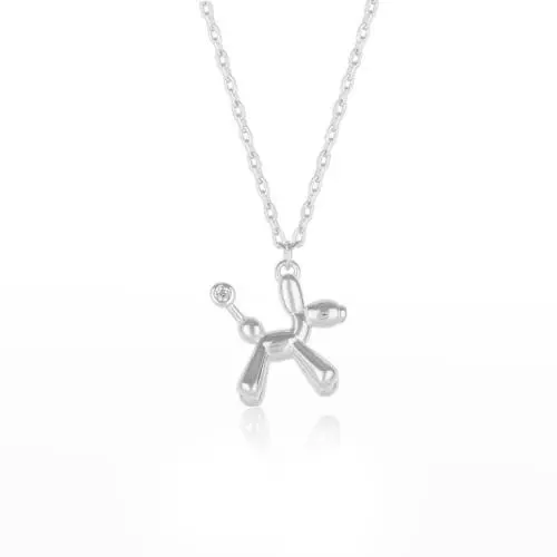 SPERO LONDON Balloon Dog Poodle Necklace In Sterling - Silver