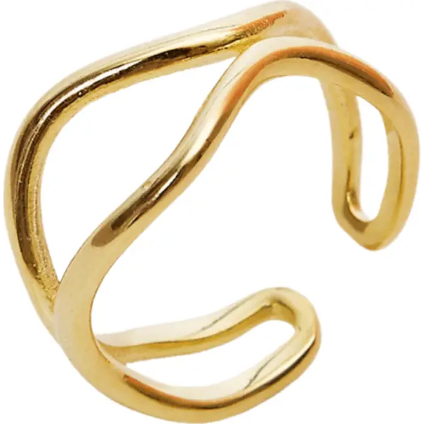 SPERO LONDON Wavy Lines Sterling Ring - Gold