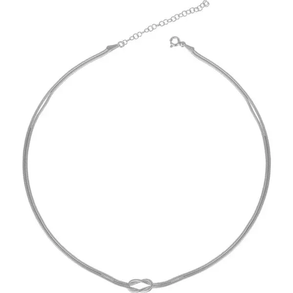SPERO LONDON Knot Chain Choker Necklace - Silver