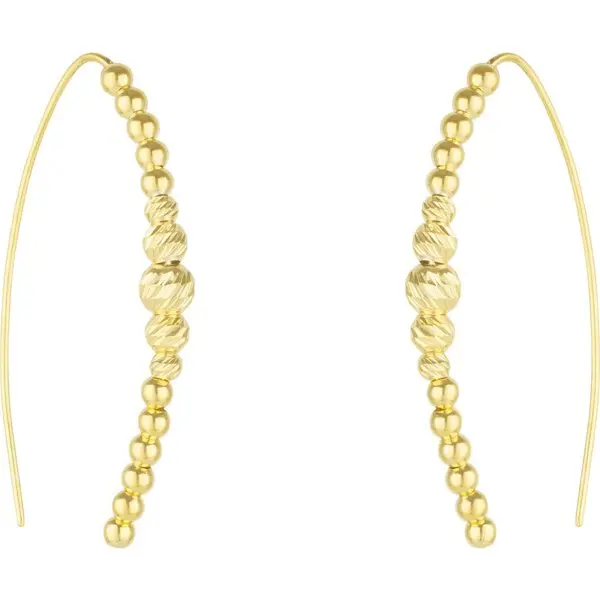 SPERO LONDON Beaded Pull Through Sterling Earrings - Gold
