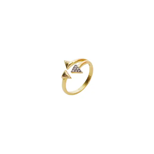 SPERO LONDON Sterling Silver Triangle Adjustable Ring - Gold