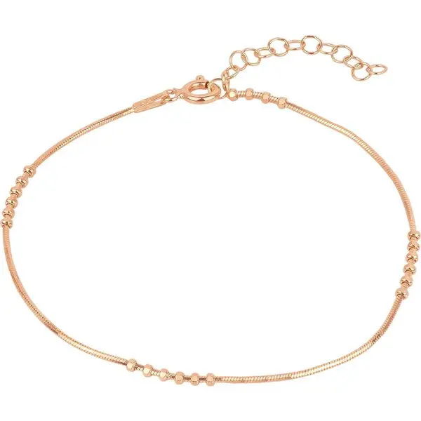 SPERO LONDON Six Beads Sterling Chain Bracelet - Rose Gold