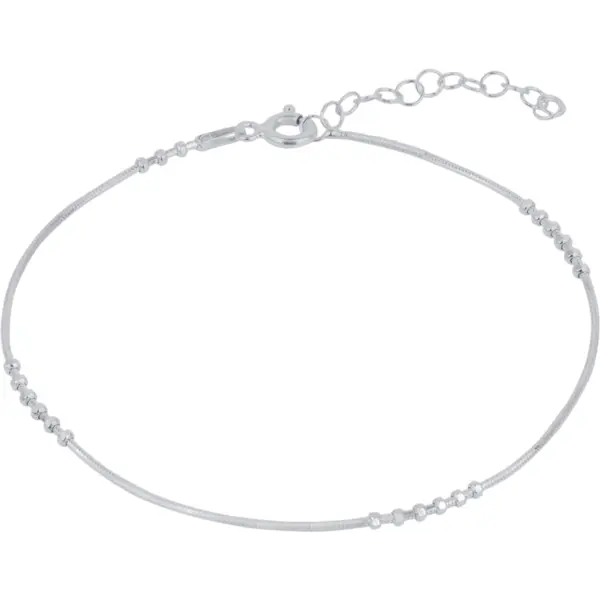 SPERO LONDON Six Beads Sterling Chain Bracelet - Silver