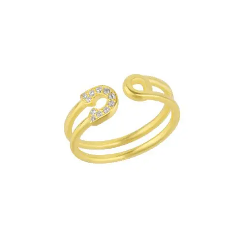 SPERO LONDON Sterling Safety Pin Ring - Gold