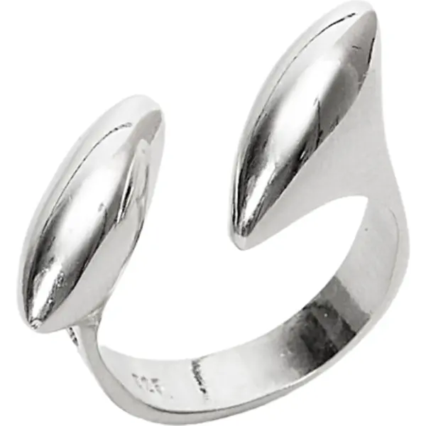 SPERO LONDON Double Marquise Sterling Adjustable Ring - Silver