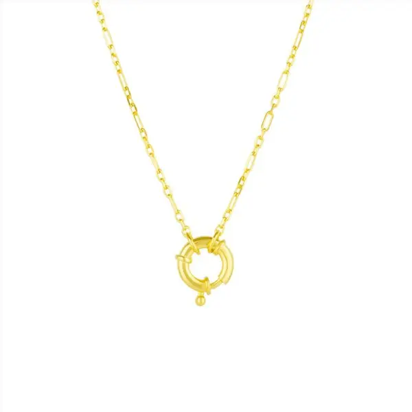 SPERO LONDON Large Lock Sterling Chain Necklace - Gold