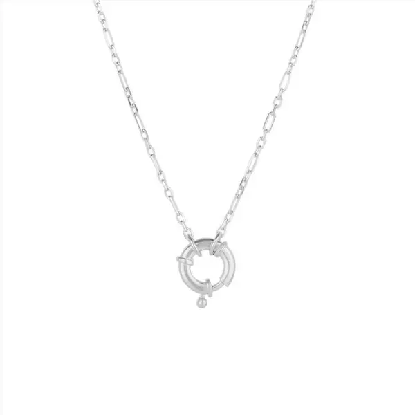 SPERO LONDON Large Lock Sterling Chain Necklace - Silver