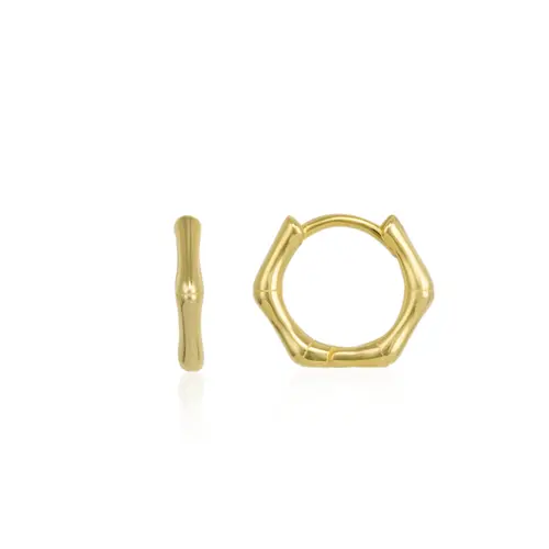 SPERO LONDON Hexagonal Huggie Hoop Earrings - Gold