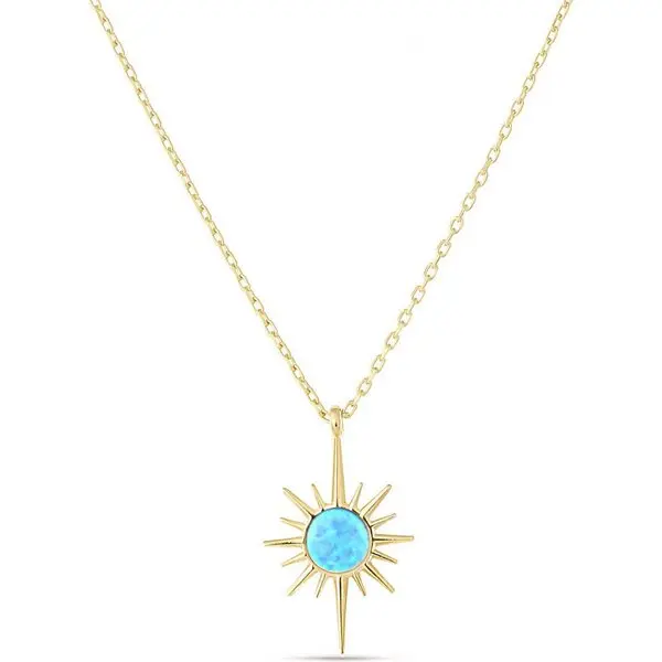 SPERO LONDON Northernstar Opal Sterling Pendant Necklace - Gold