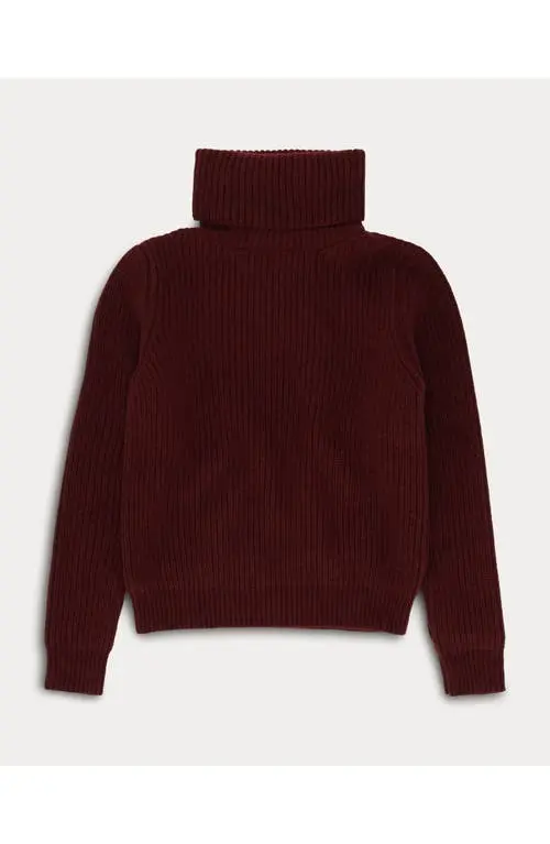 FORTELA Leona High Neck Wool Sweater - Wine