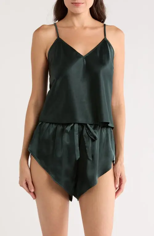 KILO BRAVA Satin Short Pajamas - Forest Green