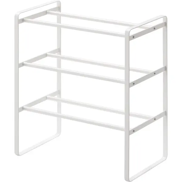 YAMAZAKI 3-tier Expandable Shoe Rack - White