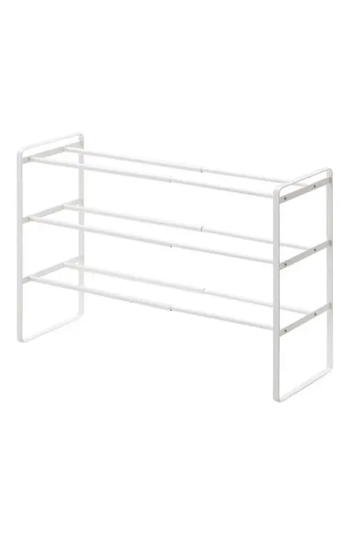 YAMAZAKI 3-tier Expandable Shoe Rack - White