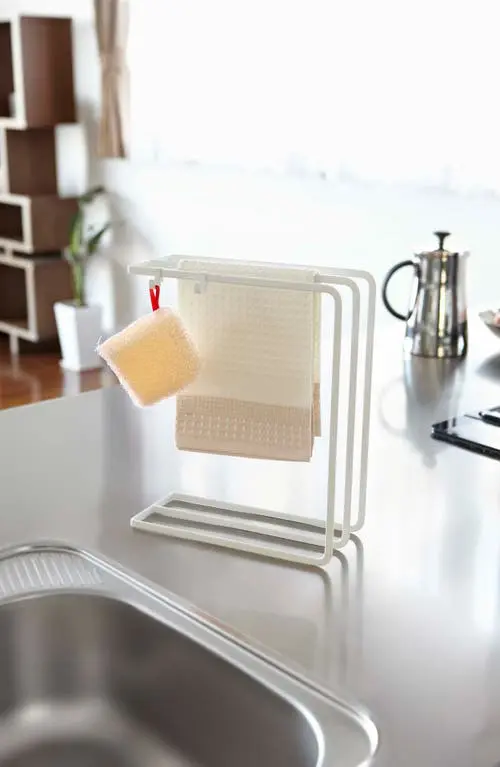 YAMAZAKI Dish Towel Hanger - White