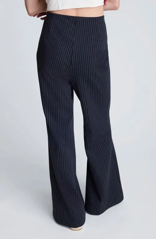 KENNETH COLE High Waist Pinstripe Flare Pants