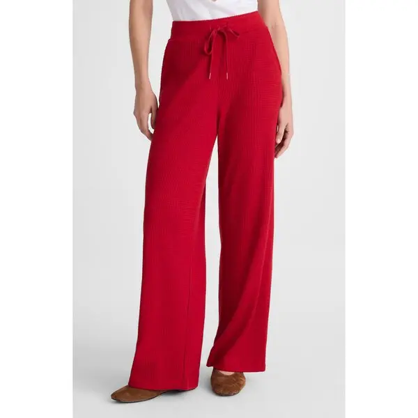 Madewell Waffle Wide Leg Pajama Pant - Crimson