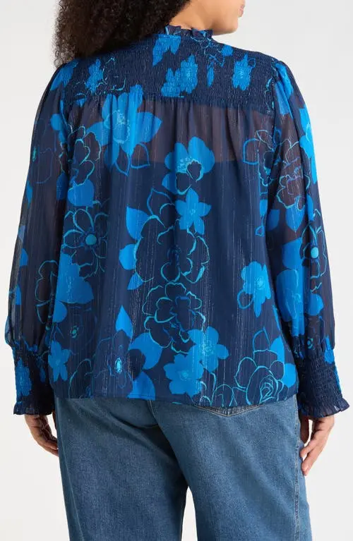 SUGARLIPS Floral Metallic Blouse