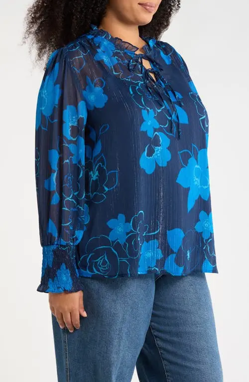 SUGARLIPS Floral Metallic Blouse