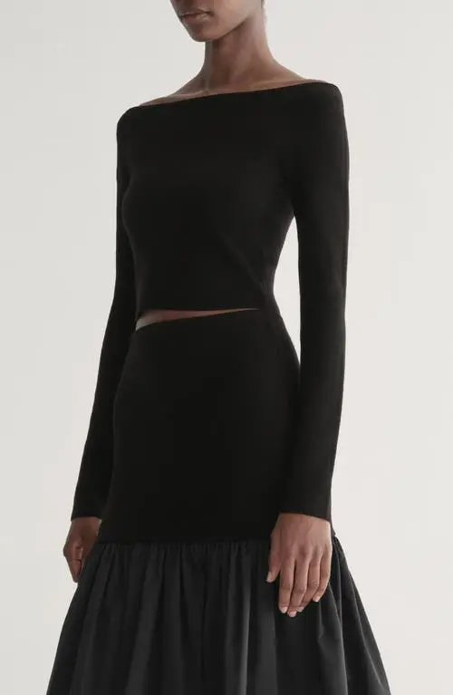A.L.C. Jo Fitted Off-the-shoulder Crop Sweater
