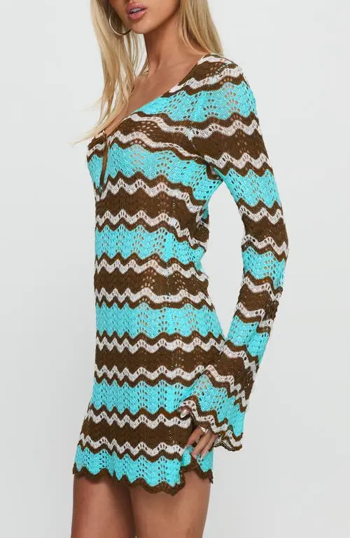 Princess Polly Open Stitch Long Sleeve Minidress