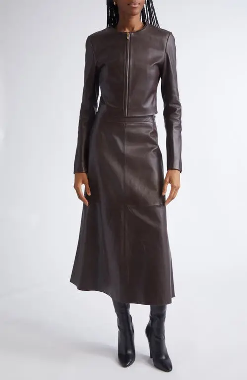 St. John Clarissa Napa Leather Crop Jacket