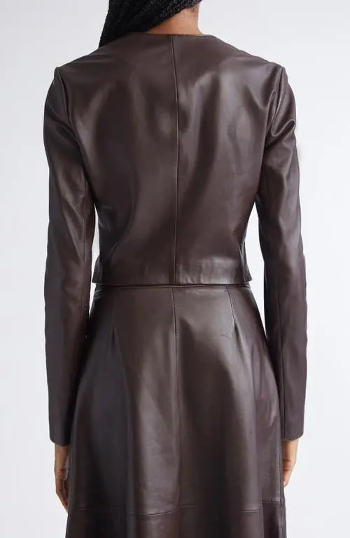 St. John Clarissa Napa Leather Crop Jacket
