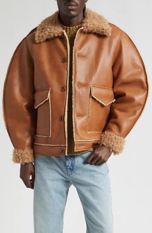 Séfr Beau Faux Leather & Faux Shearling Jacket