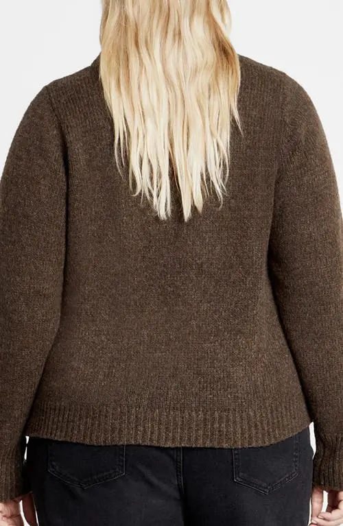 City Chic Salem Cutout Sweater - Chocolate